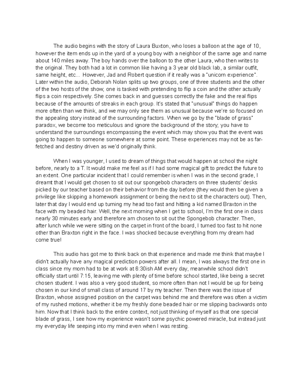 A very lucky wind - The audio begins with the story of Laura Buxton ...