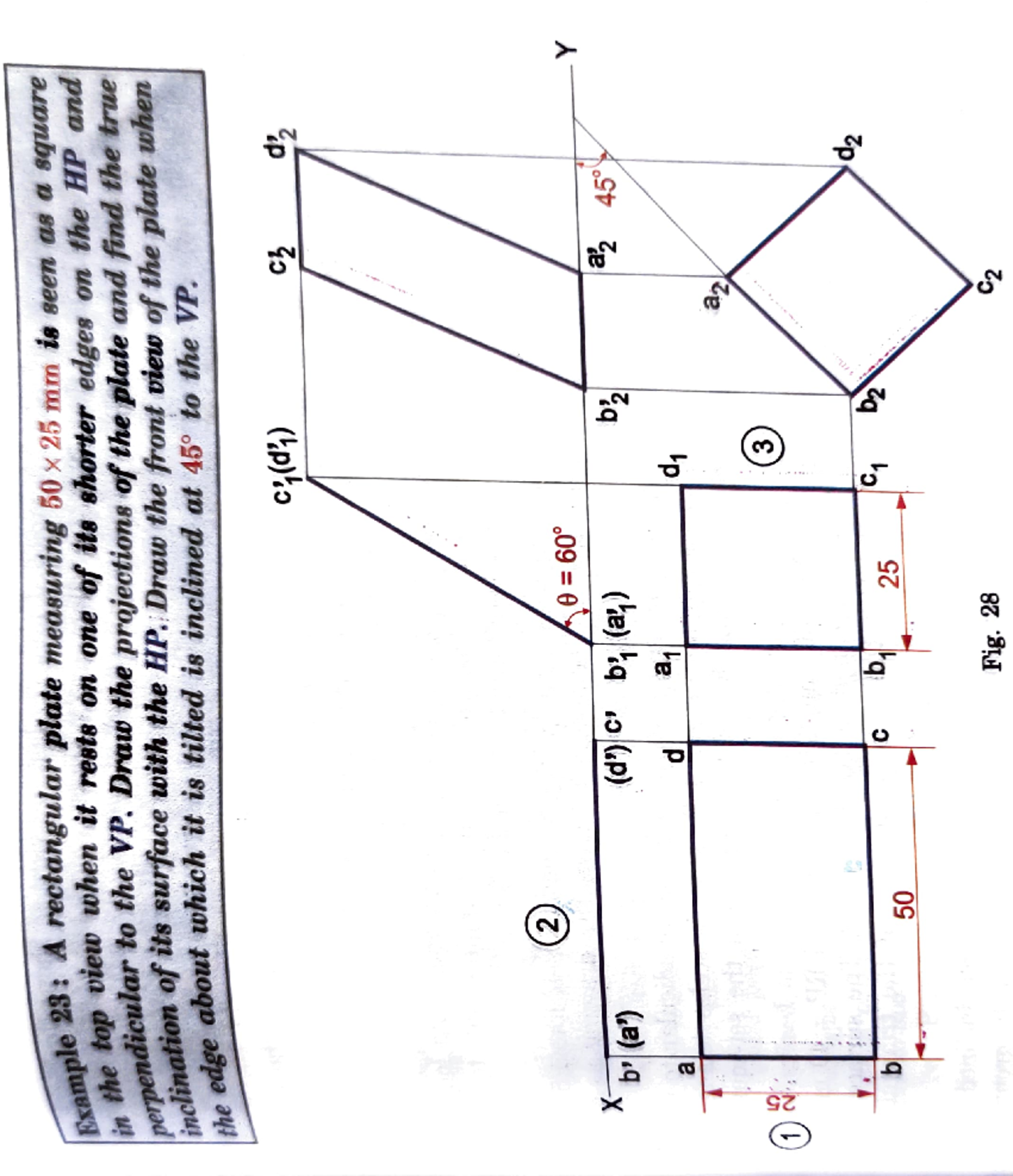 Projection of plane - Read - Example 23: nle 23: A rectangular plate ...