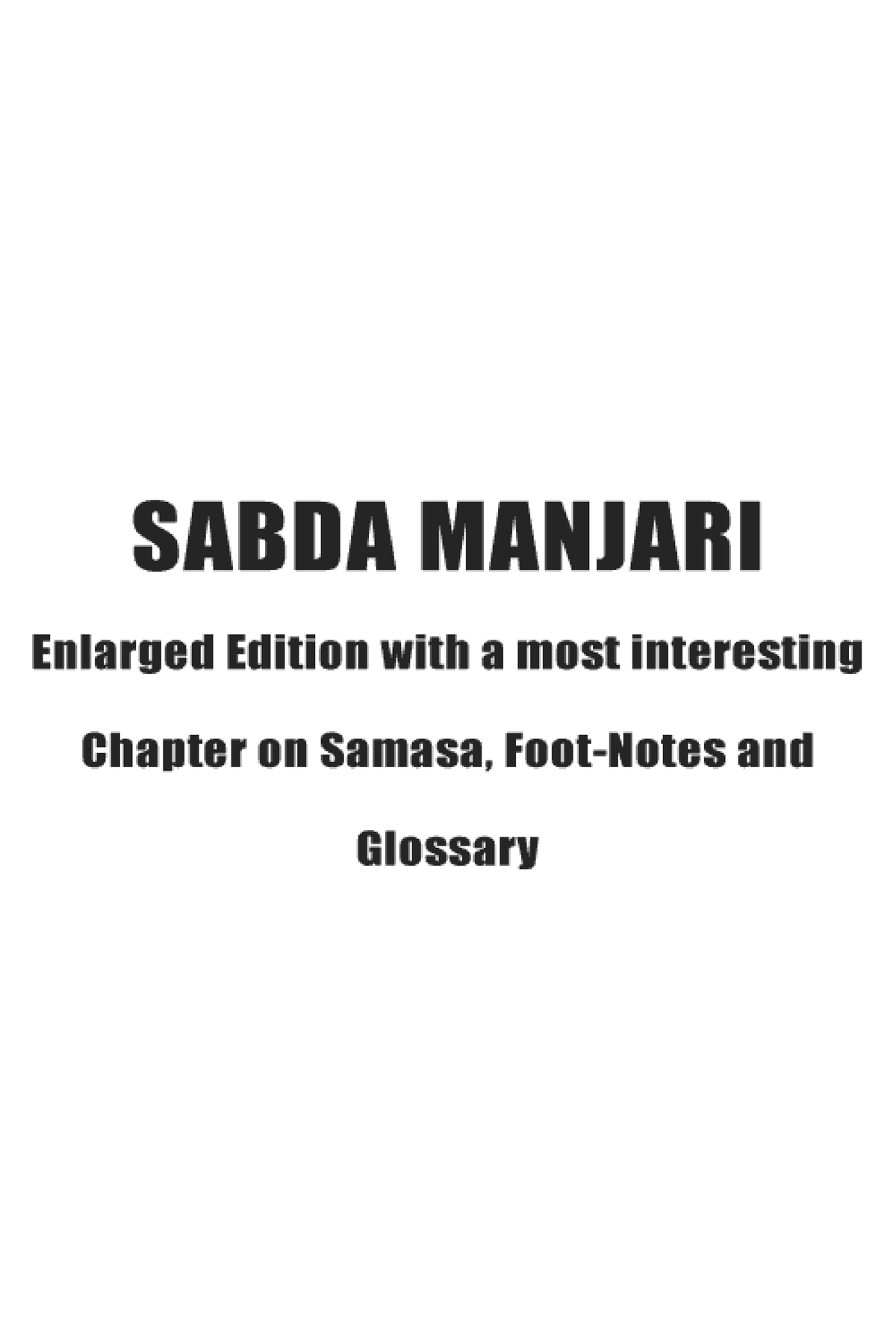 Shabda Manjari Language COSI 313 Studocu