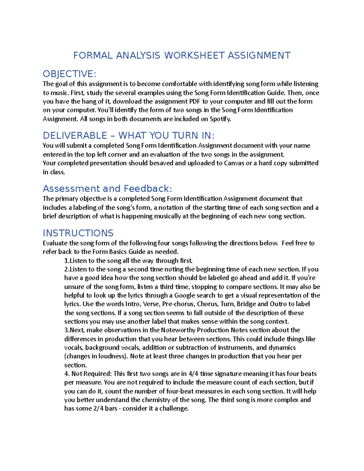 Formal Analysis Worksheet Assignment V3 - FORMAL ANALYSIS WORKSHEET ...