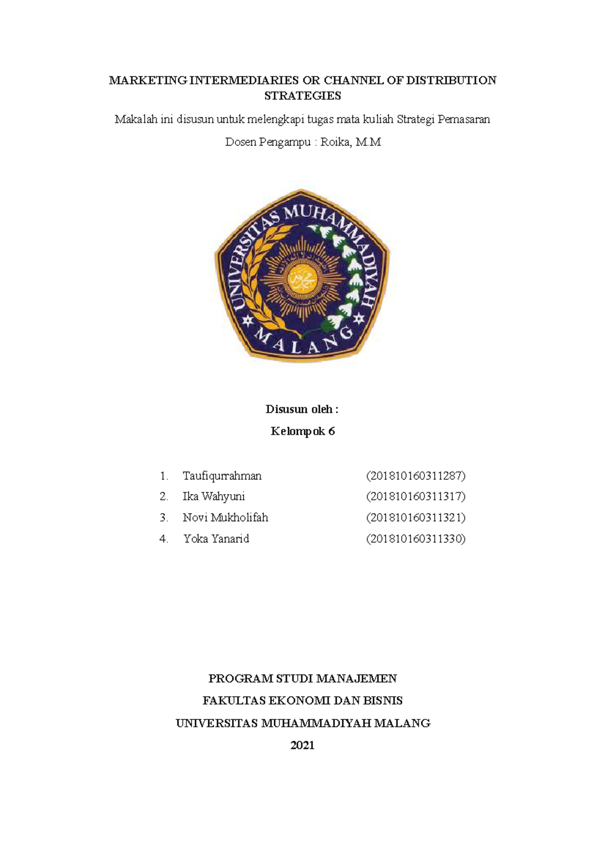 Makalah Marketing Intermediaries Or Channel Of Distribution Strategies - MARKETING ...