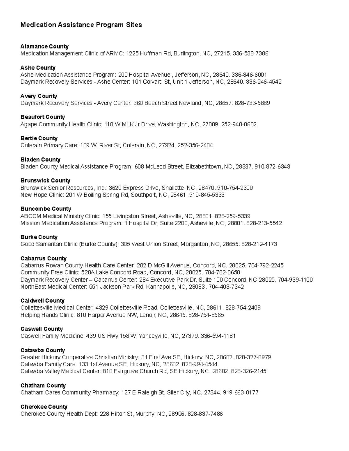 Medication Assistance Program Sites - Medication Assistance Program ...