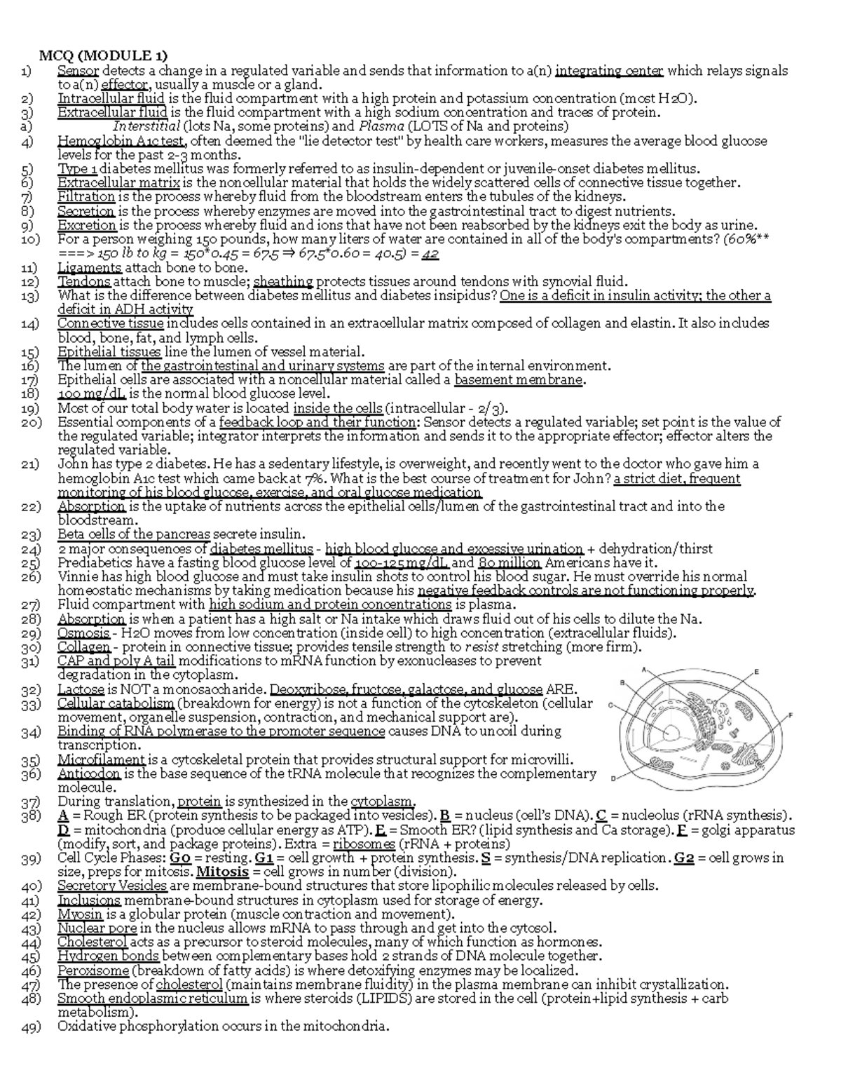 Mcellb 32 Module 1 Study Guide - MCQ (MODULE 1) 1) Sensor detects a ...