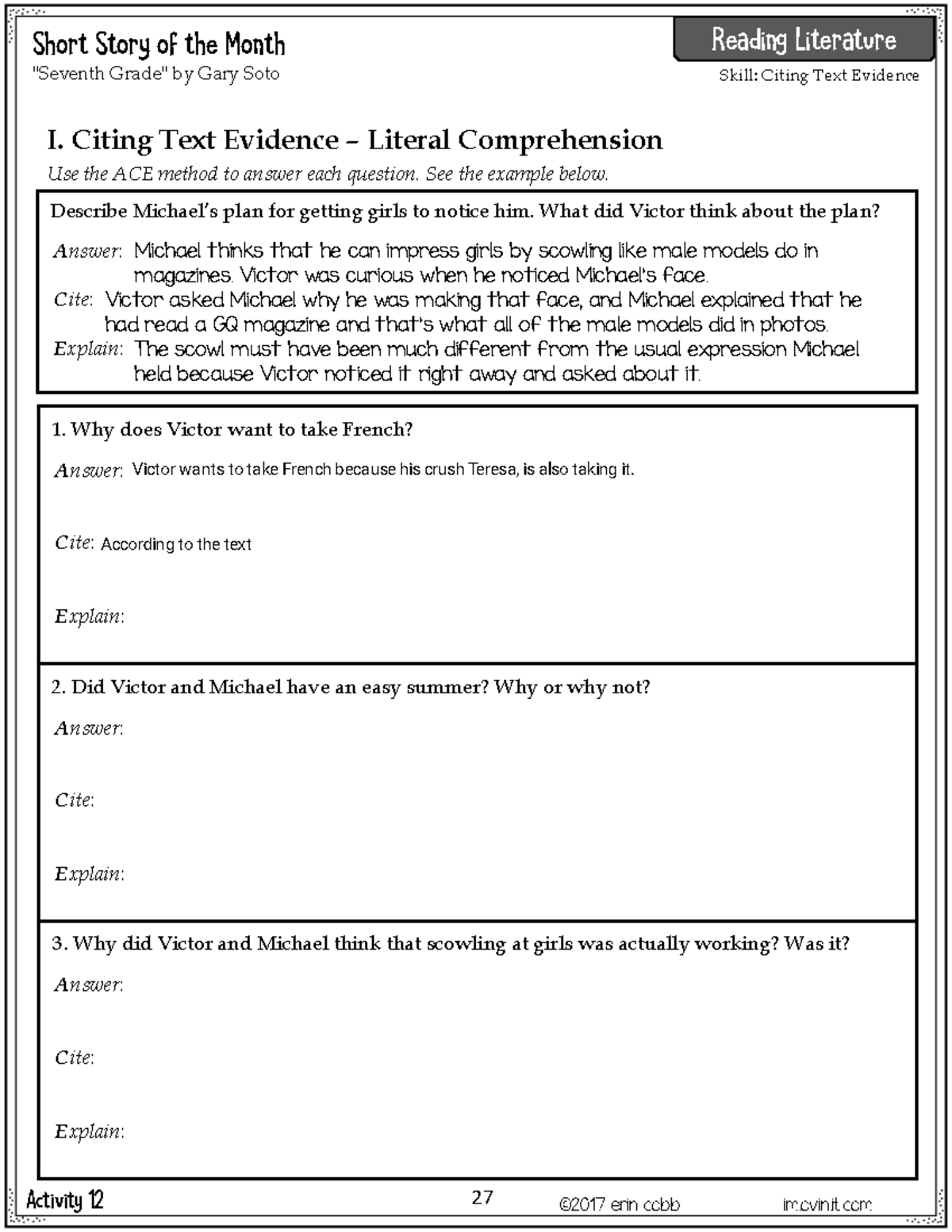 Fatuma WALI - Seventh Grade ACE Responses - 27 © 2017 erin cobb ...