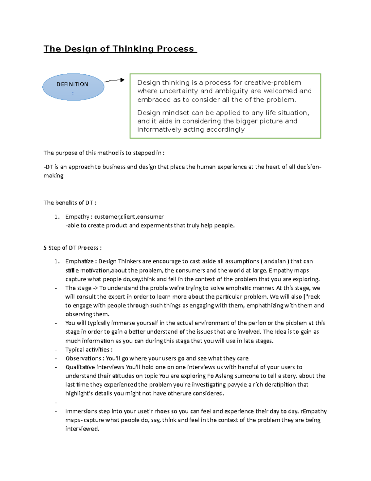 The Design of Thinking Process - 5 Step of DT Process : Emphatize ...