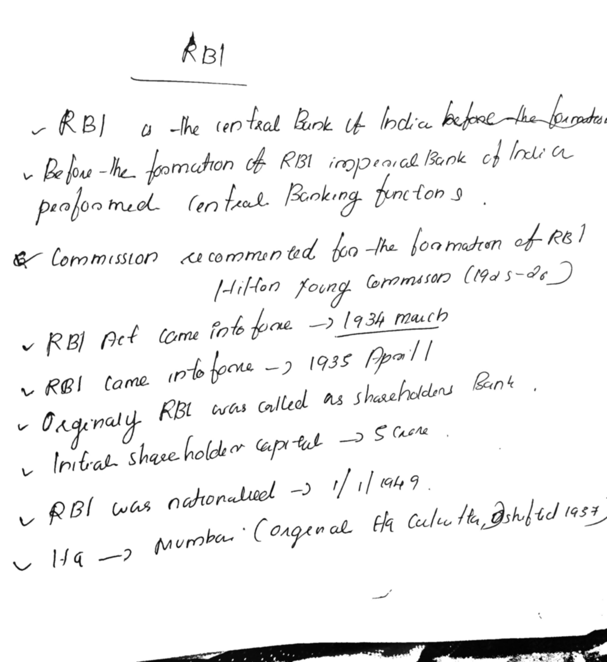 RBI and their functions - Banking theory and practices - Studocu