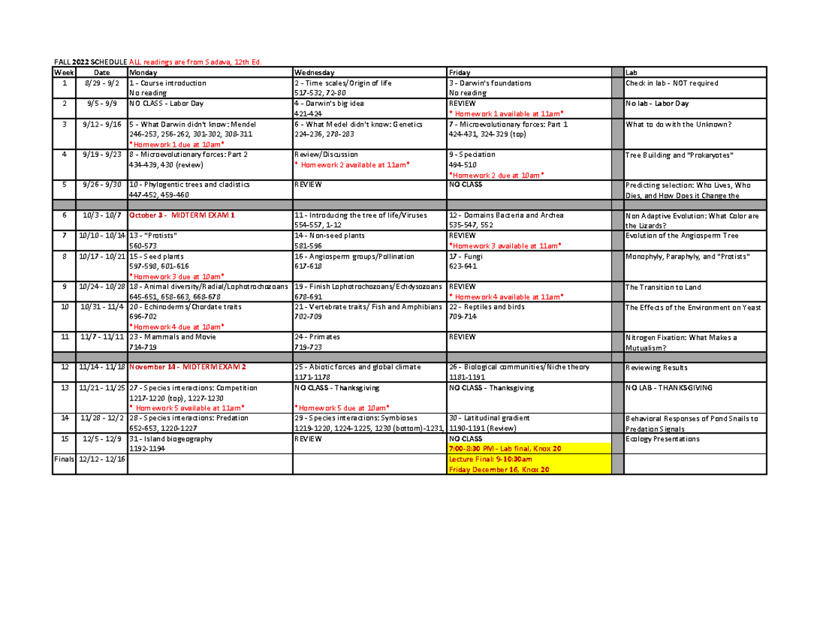 22'Bio Timetable - Semester guide of the BIO 200 course for 2022-2023 ...