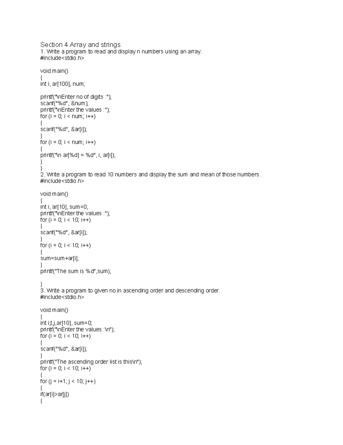 Section 4 Practical Assignment Structured Programming And Unix Msu