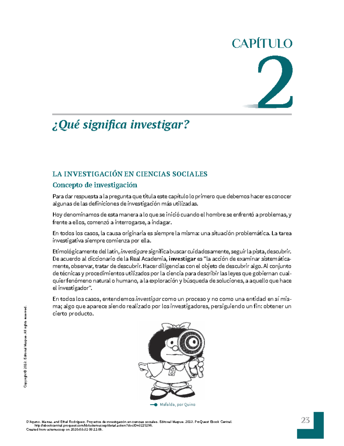 Proyectos de investigación en ciencias sociales - ( Capítulo 2 ¿QUÉ ...