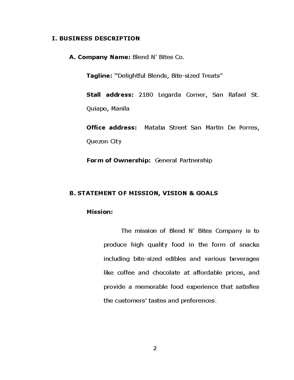 1 Business Description (MAY 1) - I. BUSINESS DESCRIPTION A. Company ...