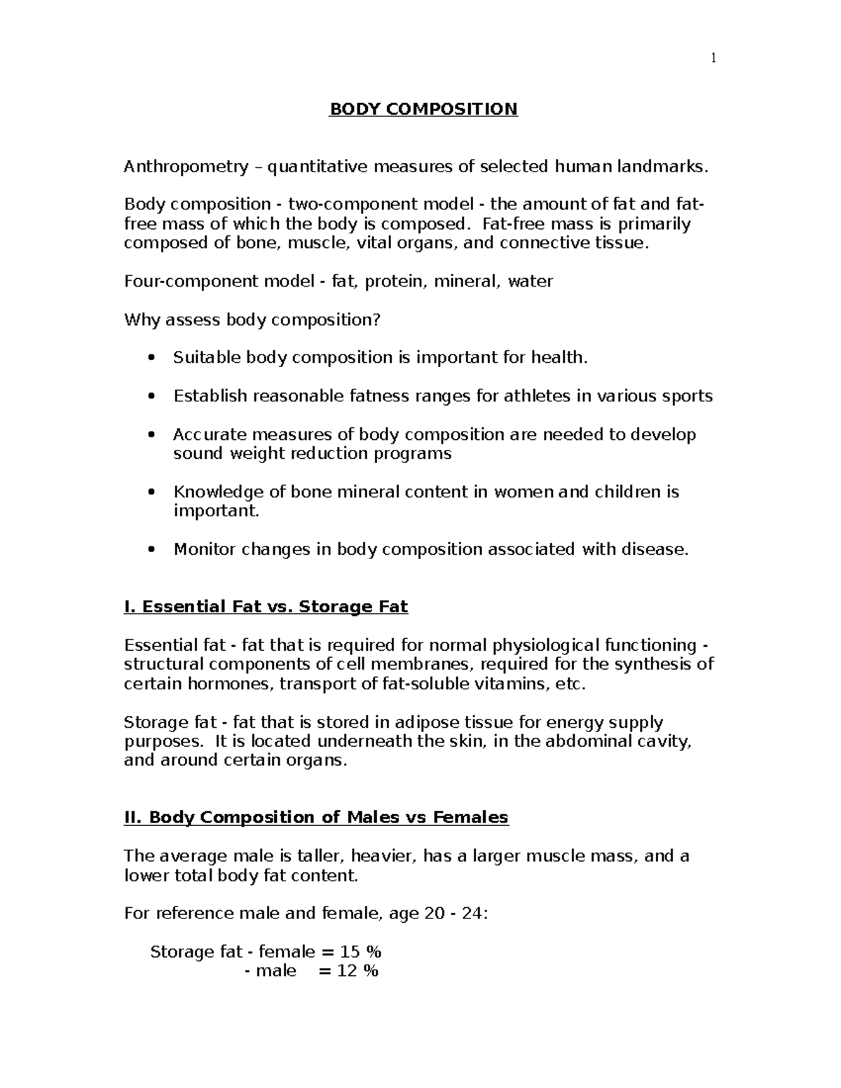 Kin1422Body Composition MWweb - BODY COMPOSITION Anthropometry ...