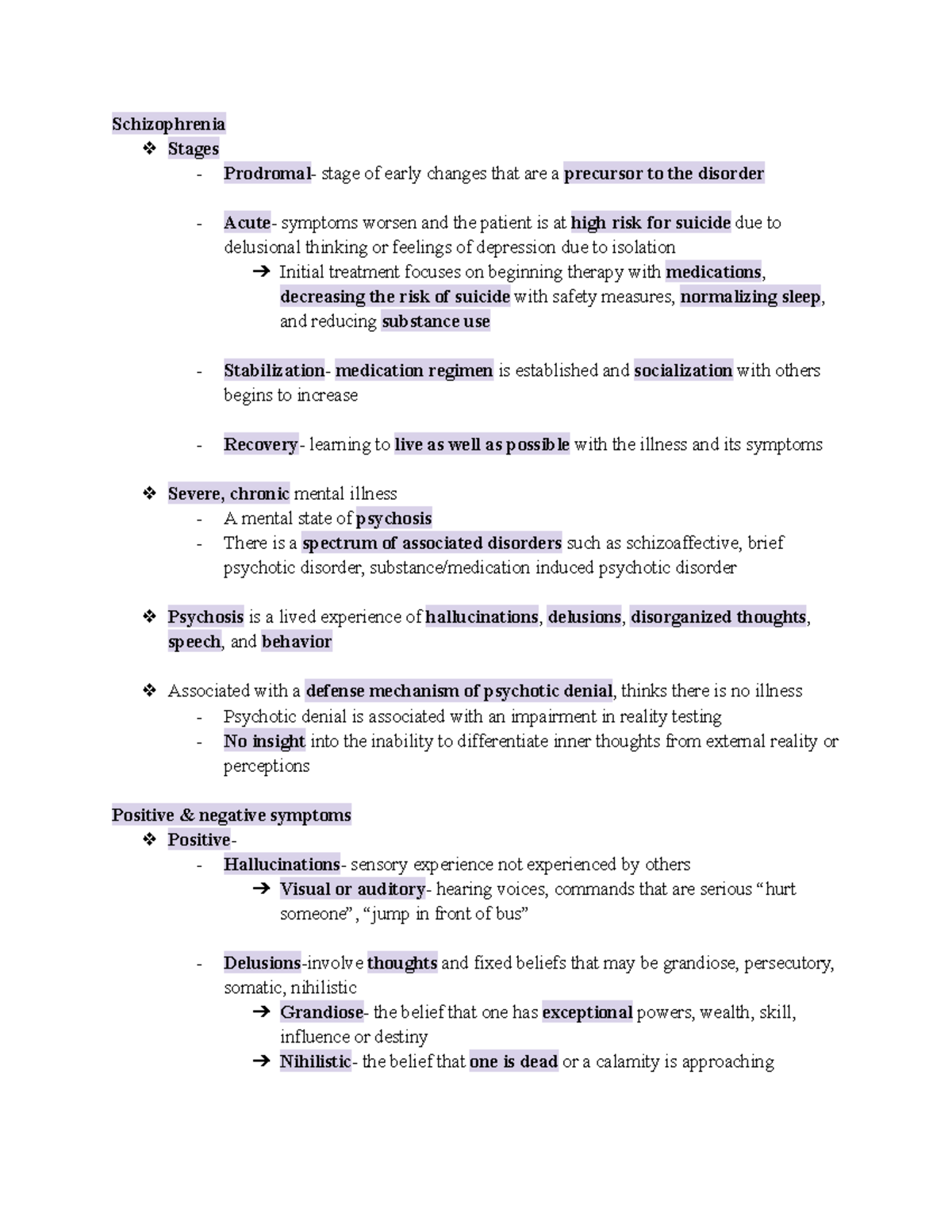 Schizoprenia & Personality Disorders - Schizophrenia Stages - Prodromal ...