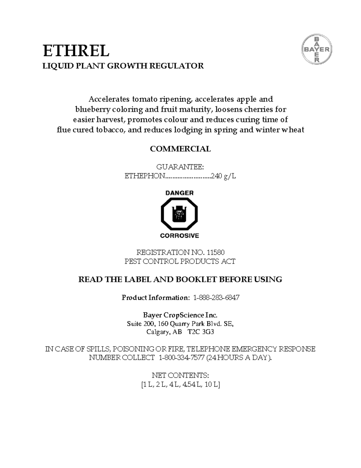 Ethrel Label - English 02 04 21 ac - S ETHREL LIQUID PLANT GROWTH ...