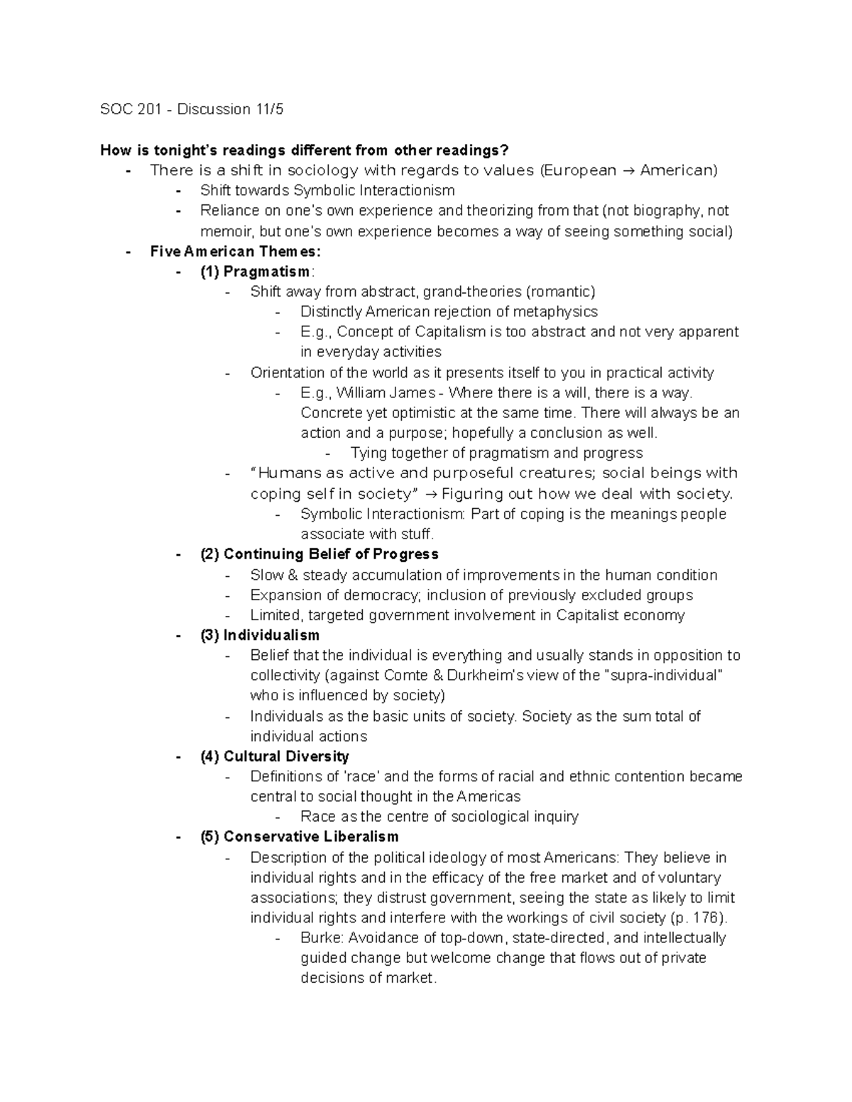 Discussion - Mead & Du Bois - SOC 201 - Discussion 11/ How is tonight’s ...