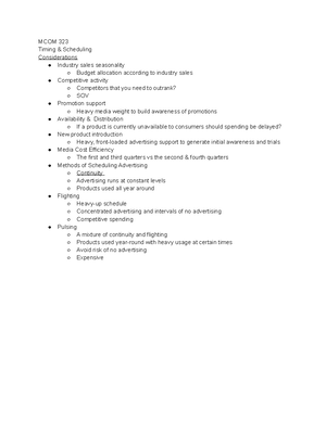 MCOM 323 - Media planning notes - What is Media? " Media (Broadly ...