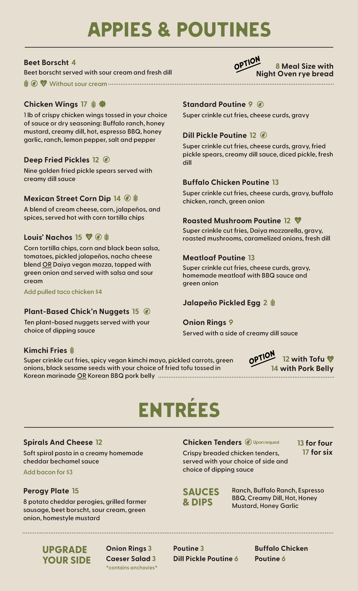 Louis Food Drink Menu 2023-05 - Without sour cream Upon request ENTRÉES ...