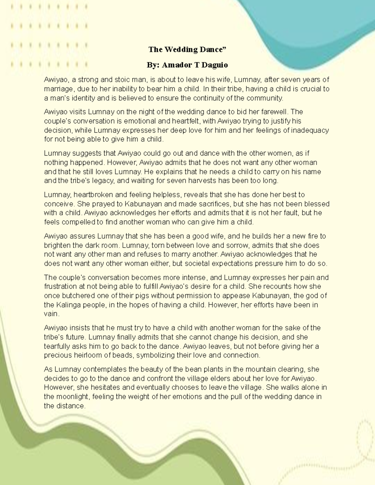 The-Wedding-Dance -Read - The Wedding Dance” By: Amador T Daguio Awiyao ...