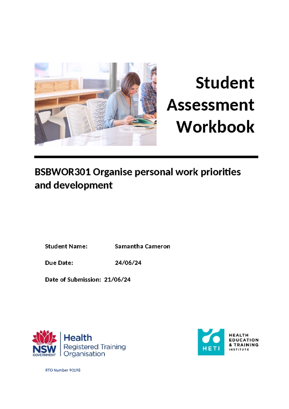 personal priorities saw - Student Assessment Workbook BSBWOR301 ...
