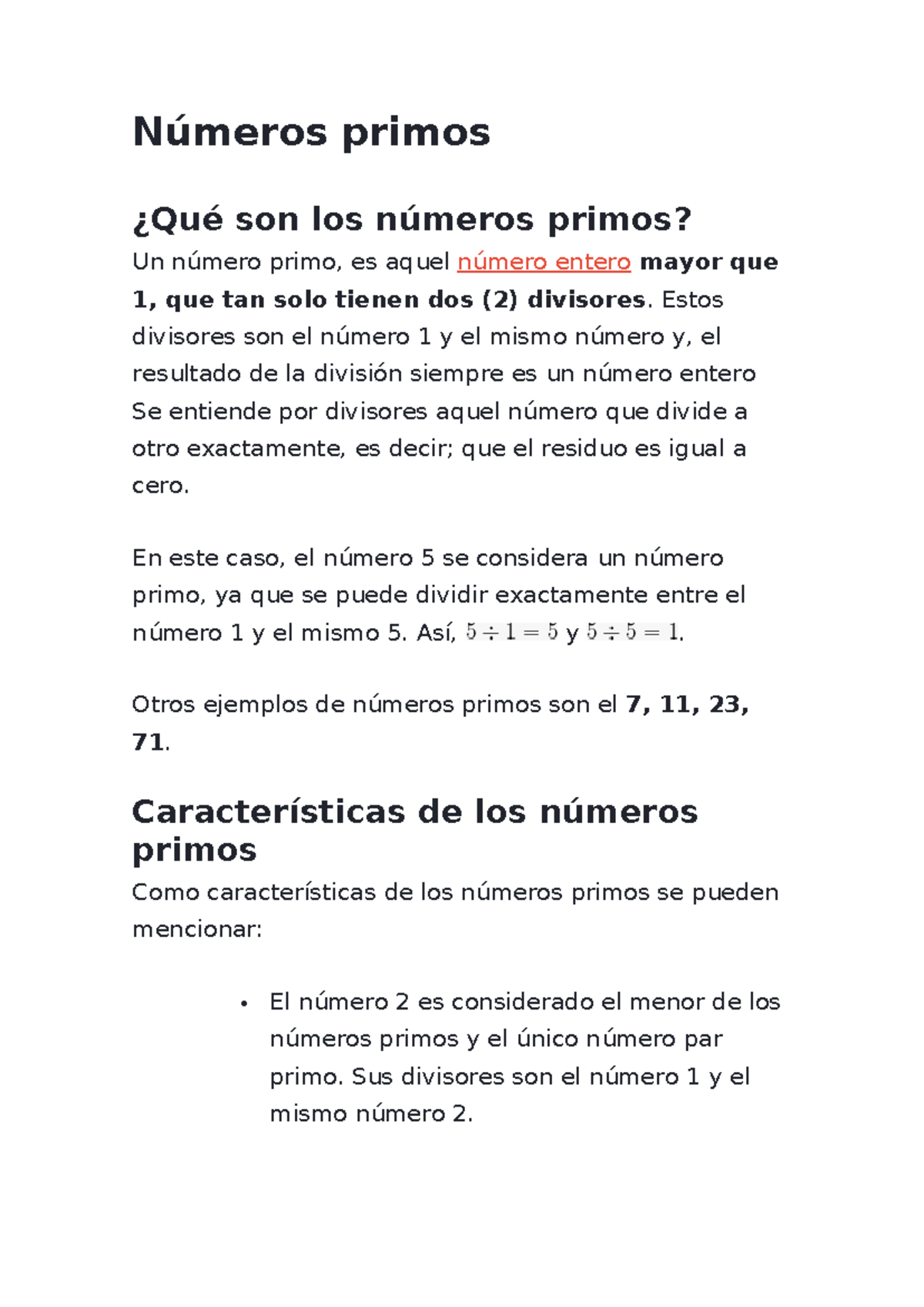 Números primos - Números primos ¿Qué son los números primos? Un número primo, es aquel número ...