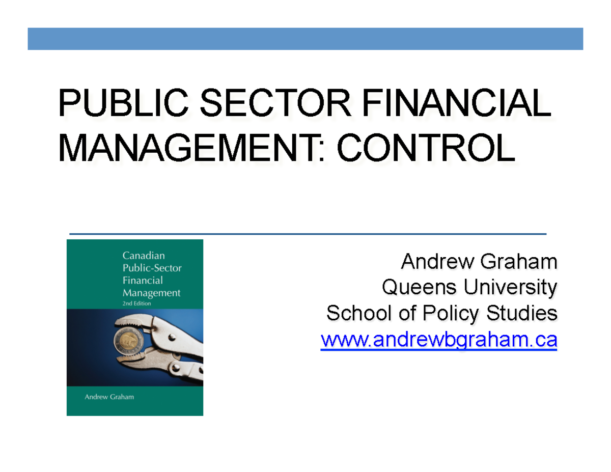 MPA827 Public Sector Financial Management Chapter 8 - PUBLIC SECTOR ...