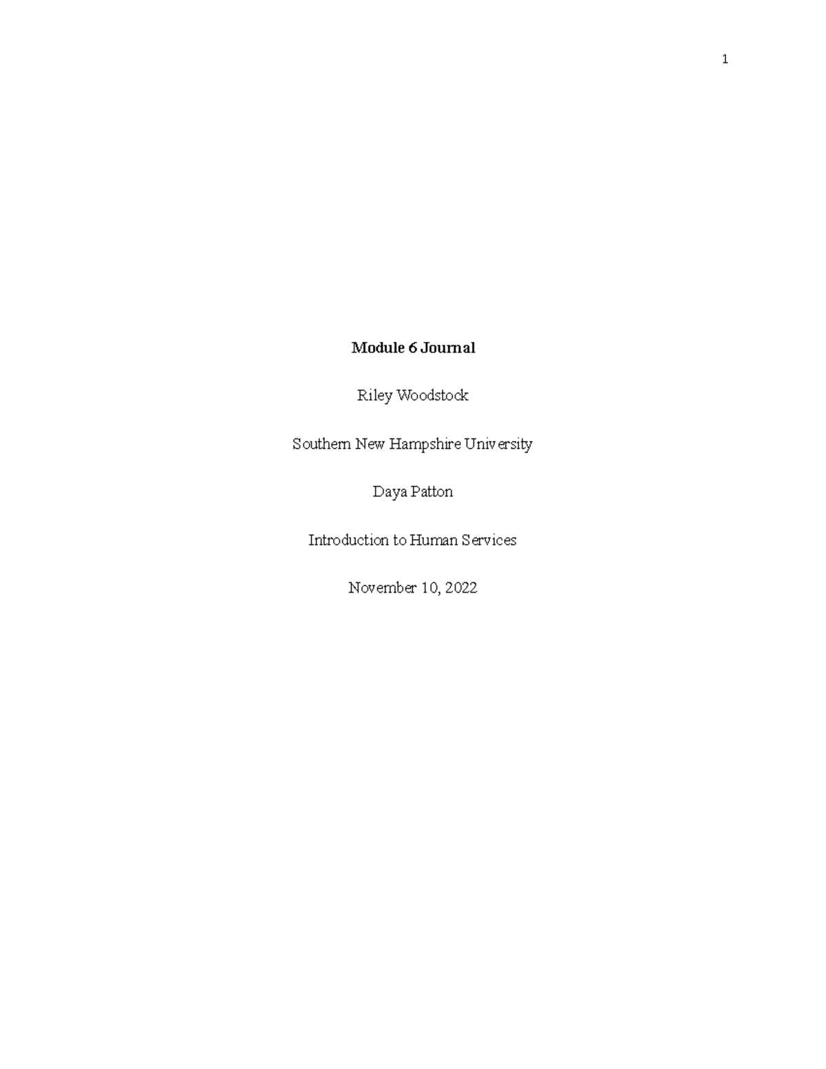 Module 6 Journal - HWHW A received - 1 Module 6 Journal Riley Woodstock ...