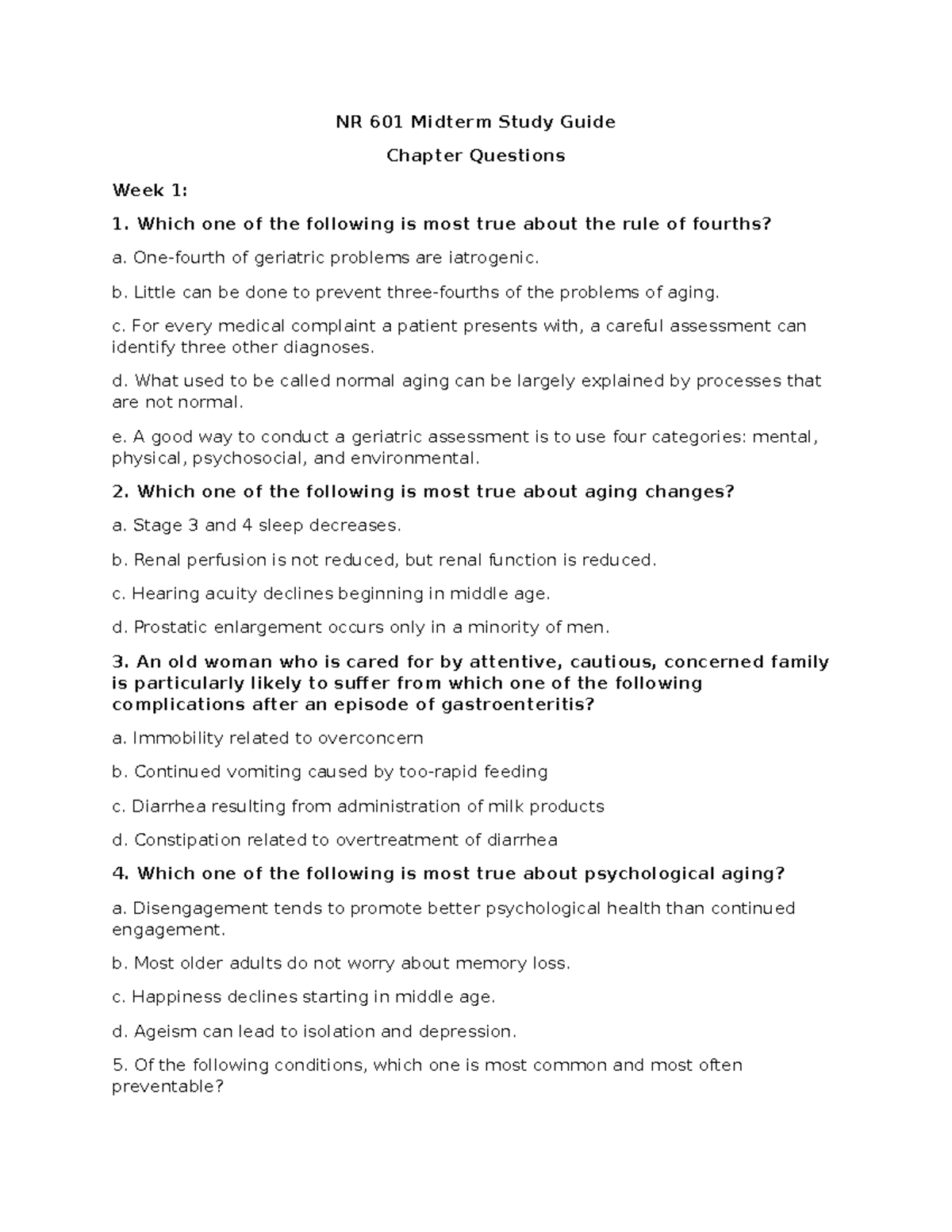 NR 601 Midterm Study Guide - NR 601 Midterm Study Guide Chapter ...