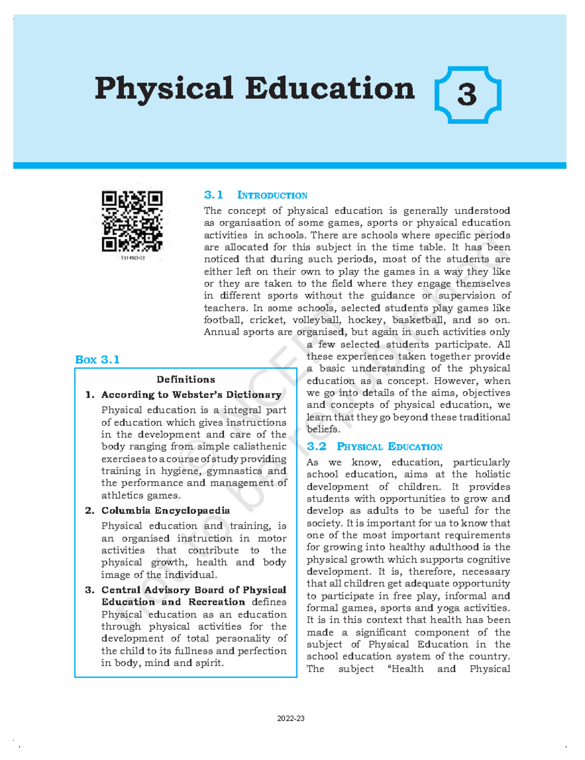 Pe 3 - none - 3 IntroductIon The concept of physical education is ...