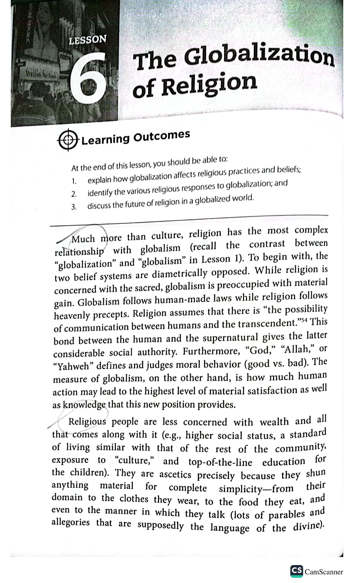 Socio- Semifinals- Topic - LESSON The Globalization of Religion ...