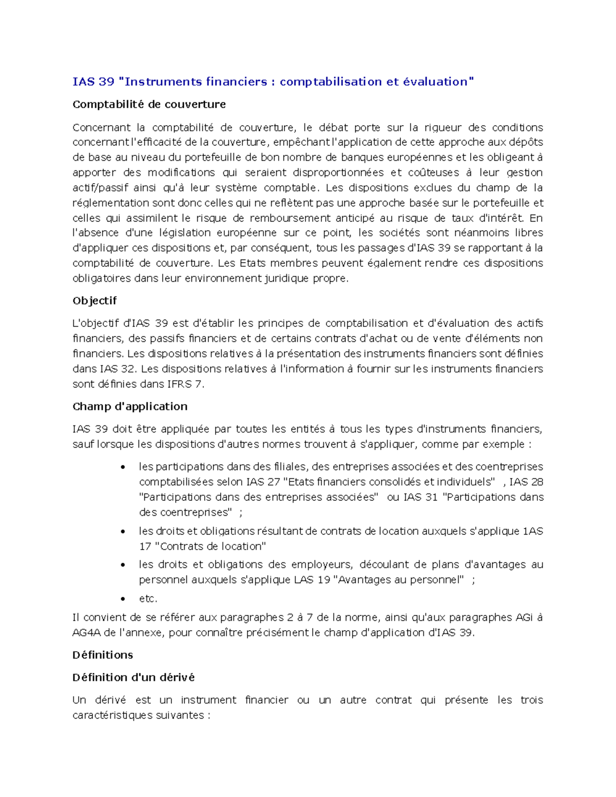 IAS 39 - Instruments financiers : comptabilisation et évaluation - IAS ...