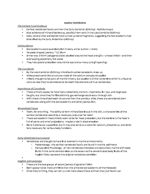 Introduction to Vertebrate Zoology - Introduction Non-Amniotes The ...