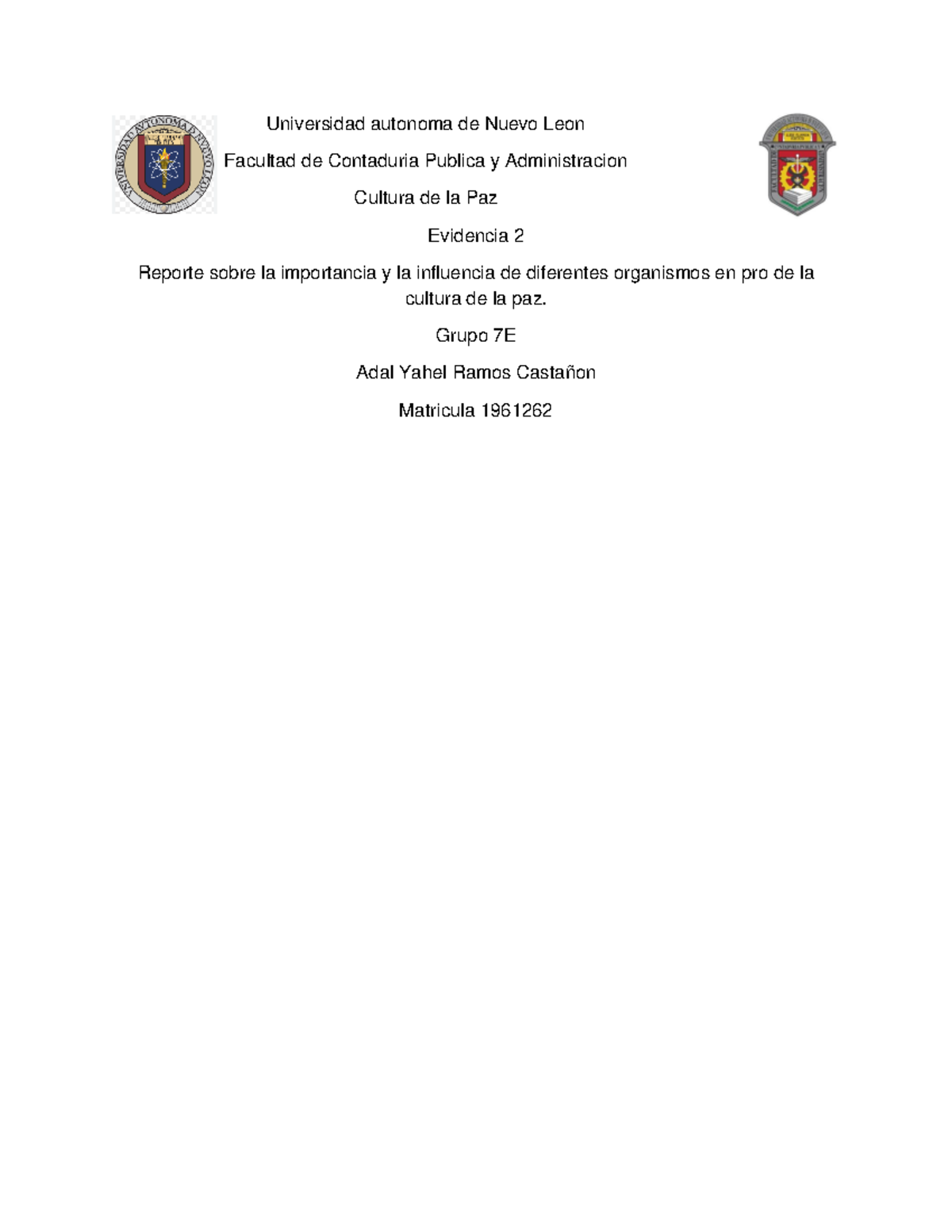 E2 Adalramos - SE SOLICITA LA MATERIA SOLICITADA - Universidad autonoma ...