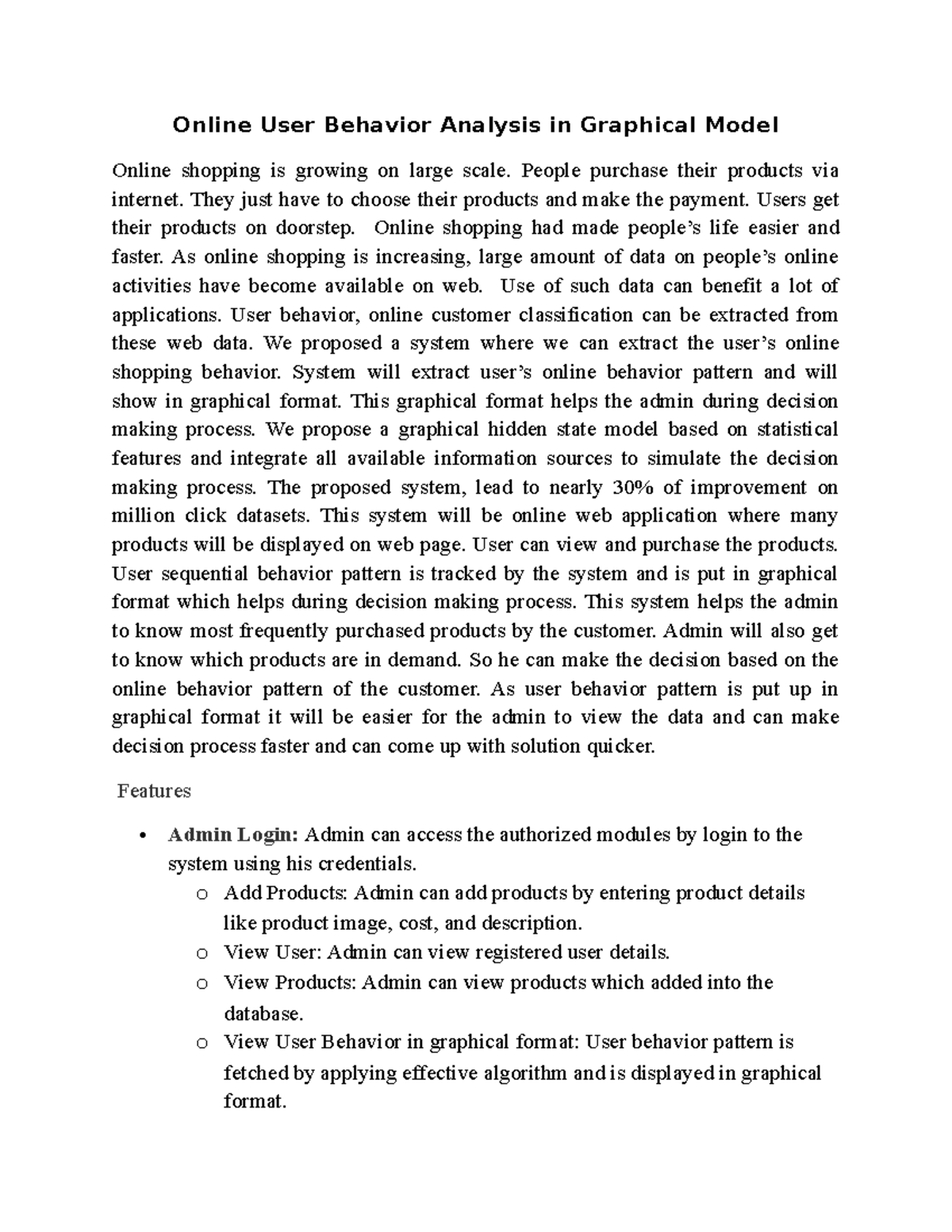 Online User Behavior Analysis in Graphical Model - People purchase ...