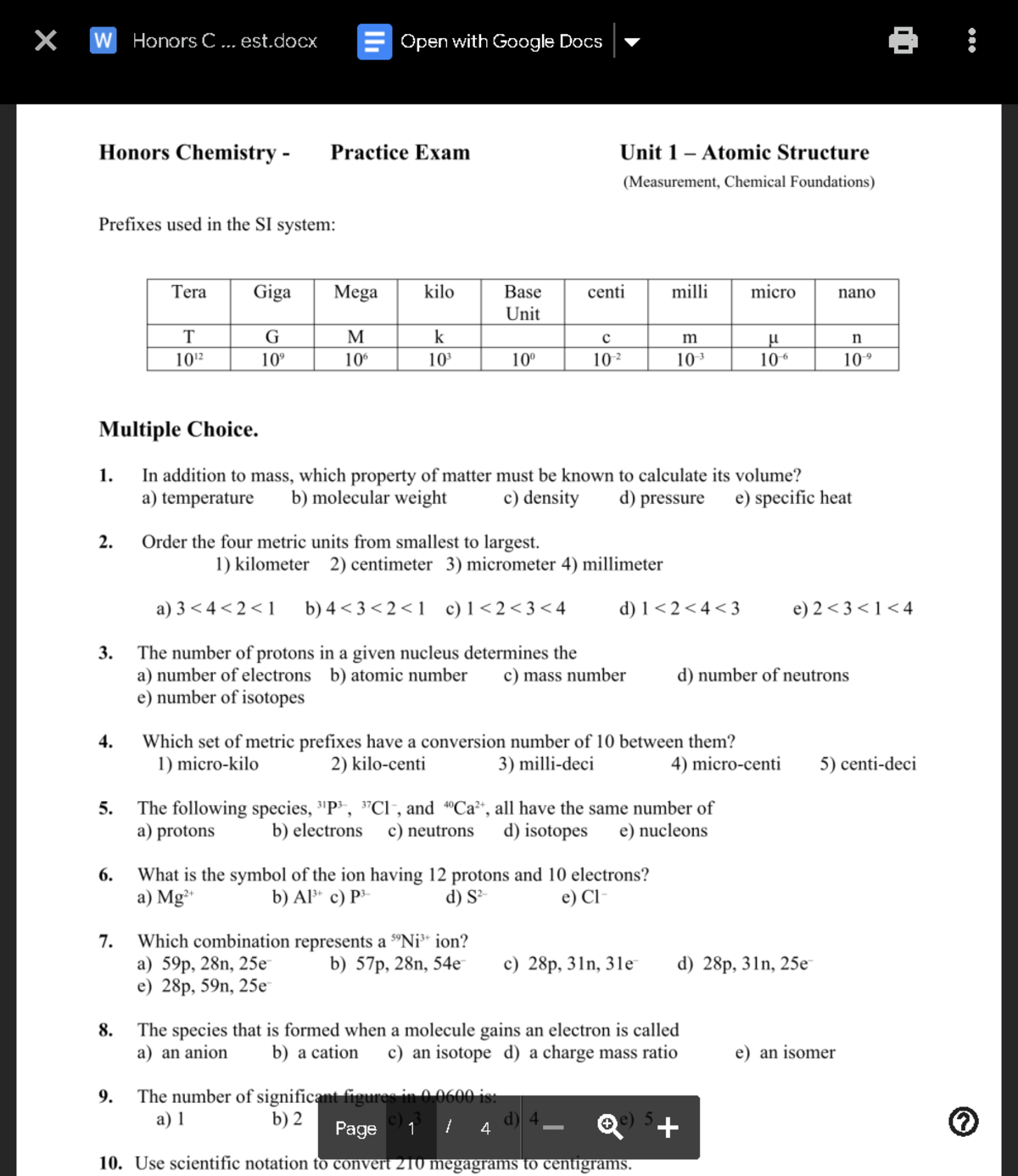 Unit 1 Practice Test - Class comments Unit 1 Practice Test Salpie ...