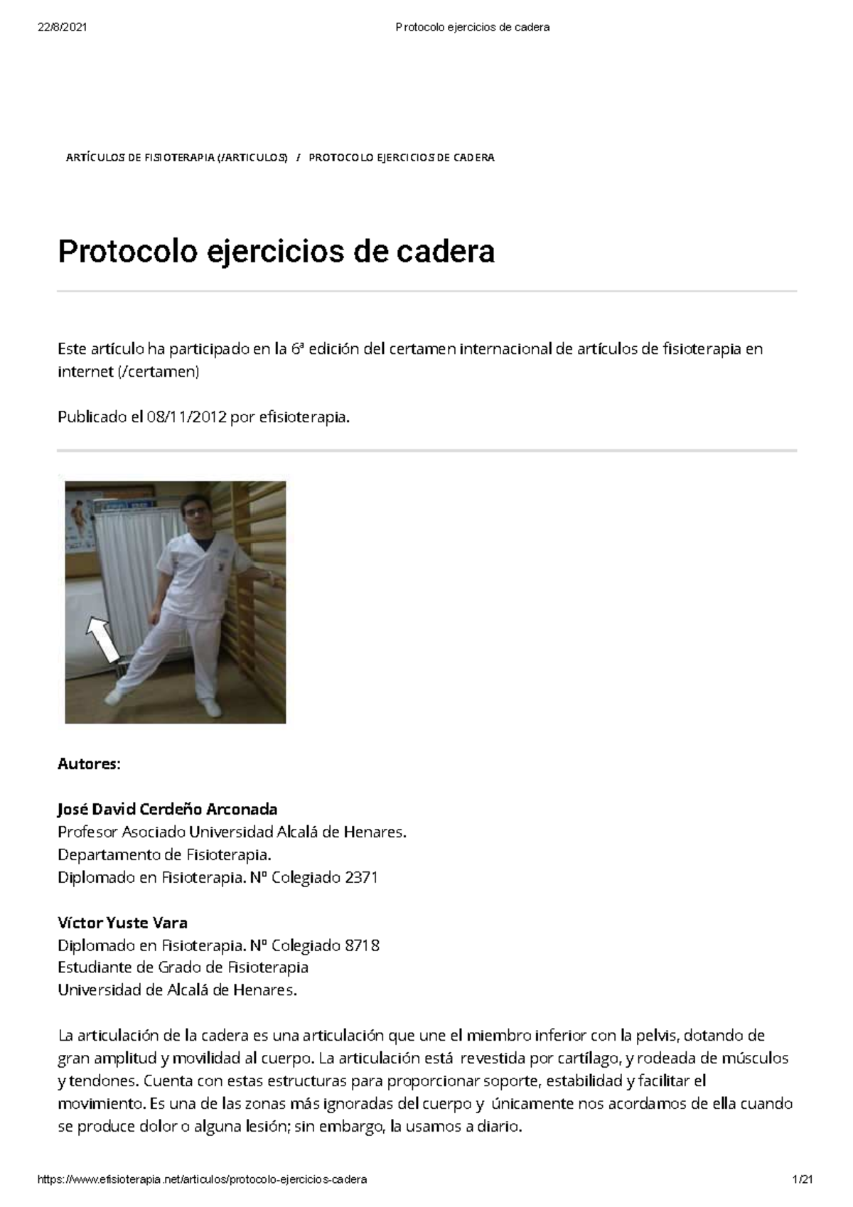 Protocolo ejercicios de cadera - ARTÍCULOS DE FISIOTERAPIA (/ARTICULOS) / PROTOCOLO EJERCICIOS ...