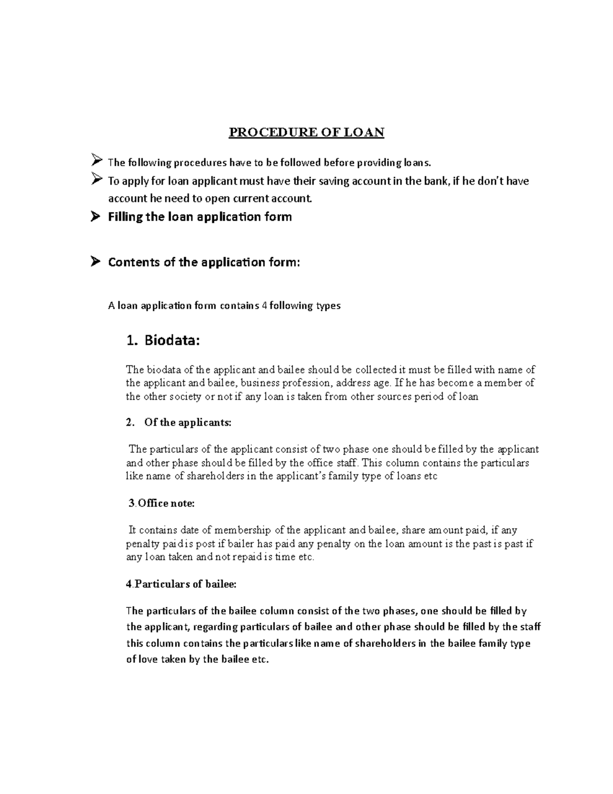 Procedure OF LOAN - SGDUGudgc - PROCEDURE OF LOAN The following ...
