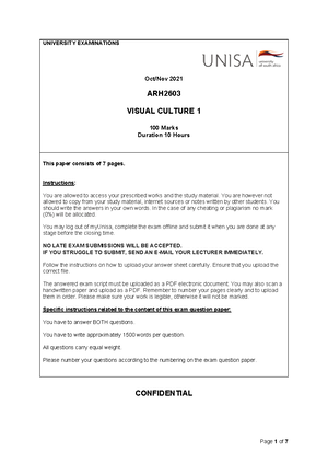 Study guide ARH1501 UNISA 2020 - © 2019 University of South Africa All ...