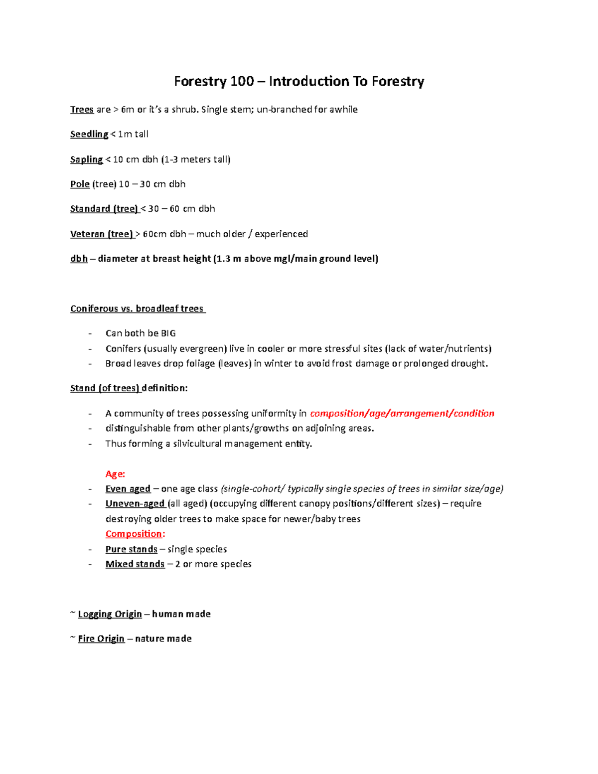 Part 1 - Introduction To Forestry - Forestry 100 Introduction To ...