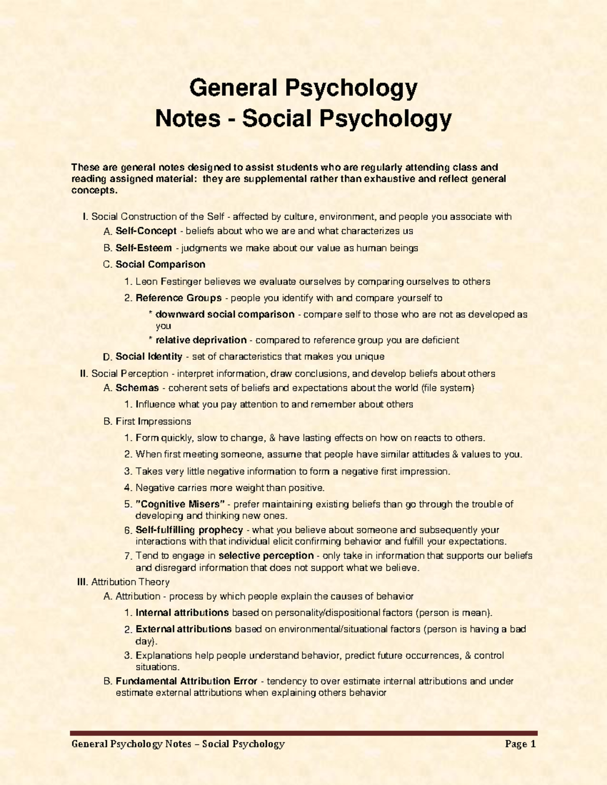 Course note 2 (google) - General Psychology Notes – Social Psychology ...