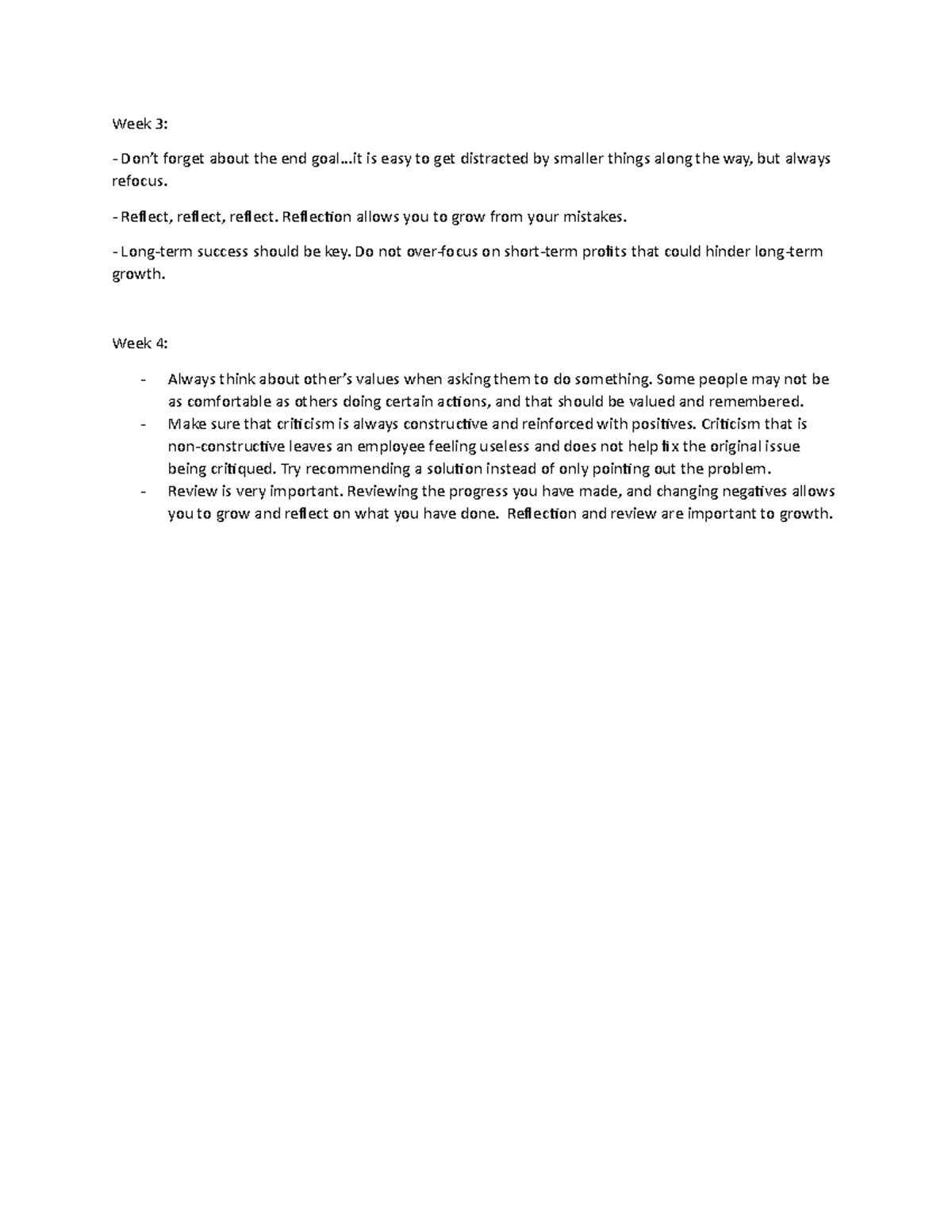 3 Weekly Takeaways - Week 3: Don’t forget about the end goal.. is easy ...