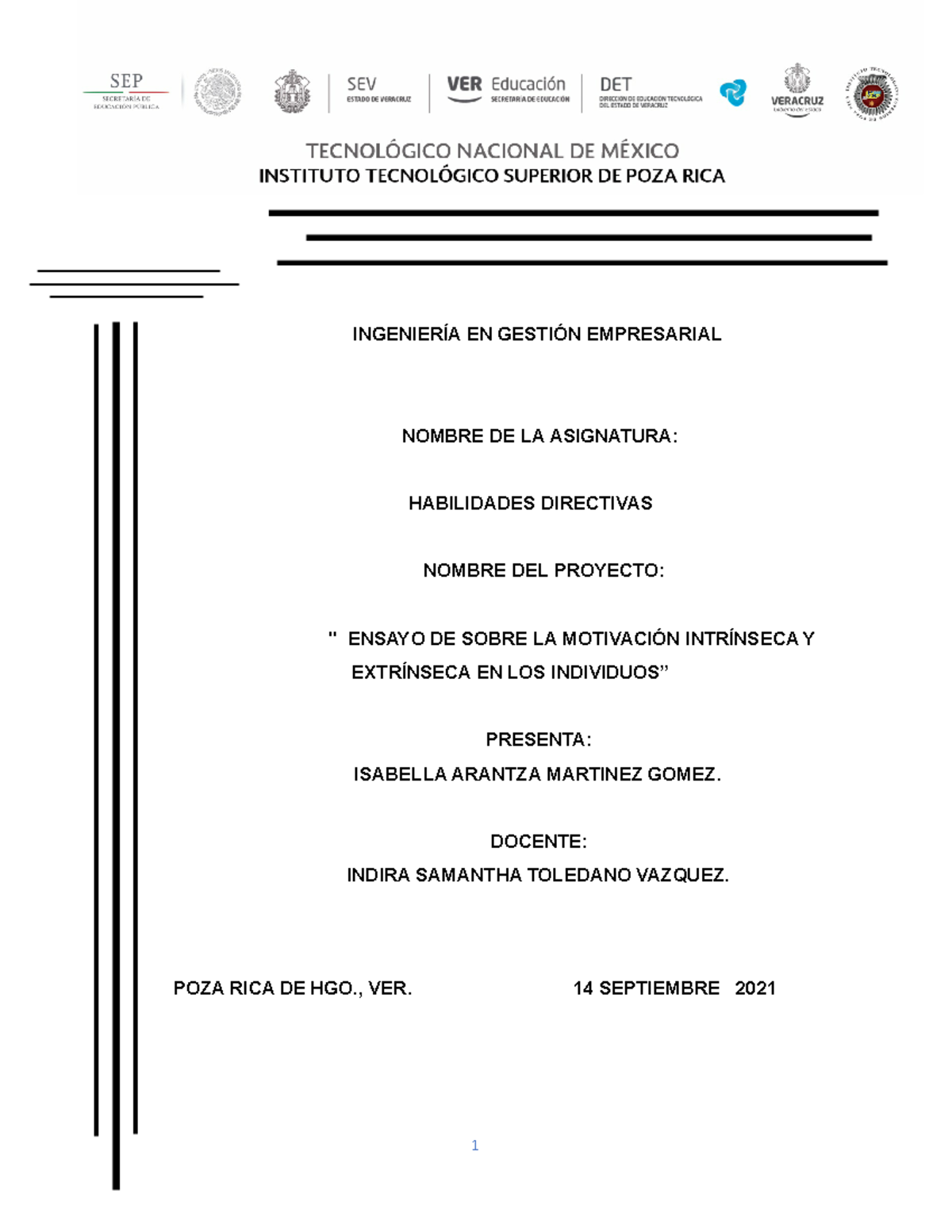 ensayo de la motivación intrínseca y extrinsica en los individuos ...