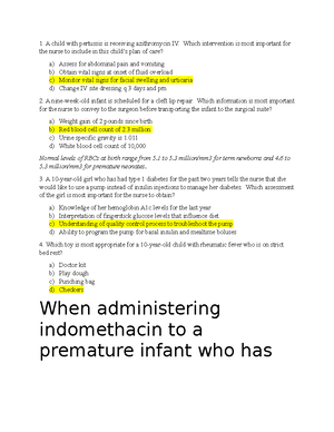 NUR203 Peds Exam 2 Study Guide - A three-month-old infant presents to ...