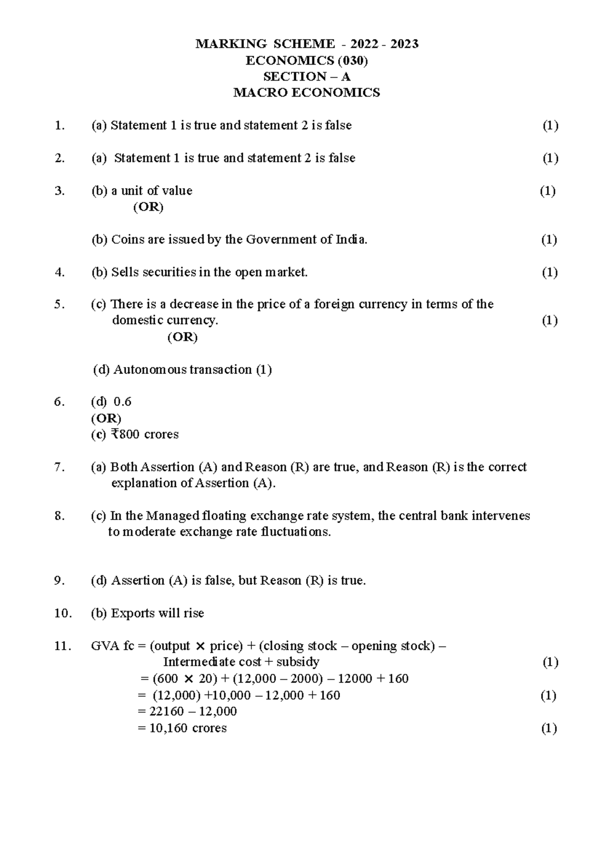 ECO MS 2 CSSC W - Yo nn - MARKING SCHEME - 2022 - 2023 ECONOMICS (030 ...