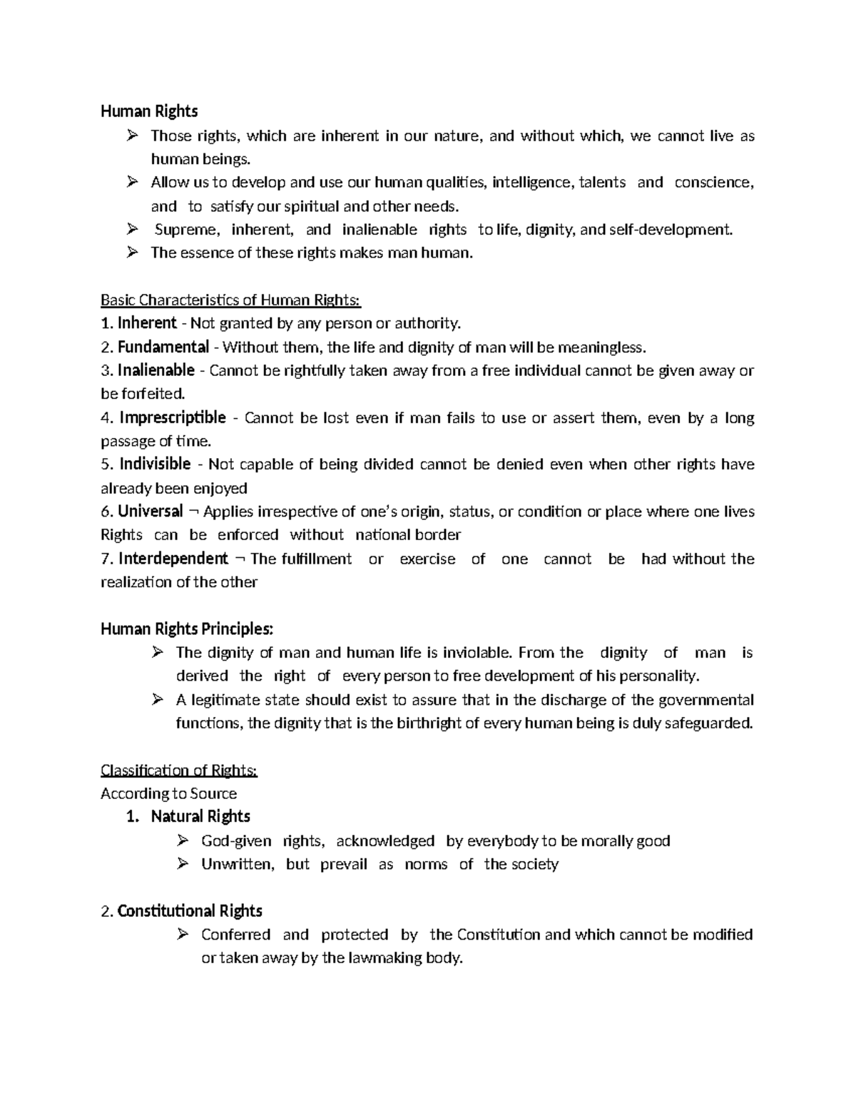 Human rights - Human Rights Those rights, which are inherent in our ...