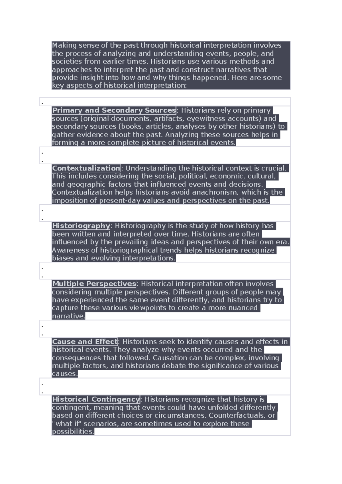 Making sense of the past through historical interp - Historians use ...