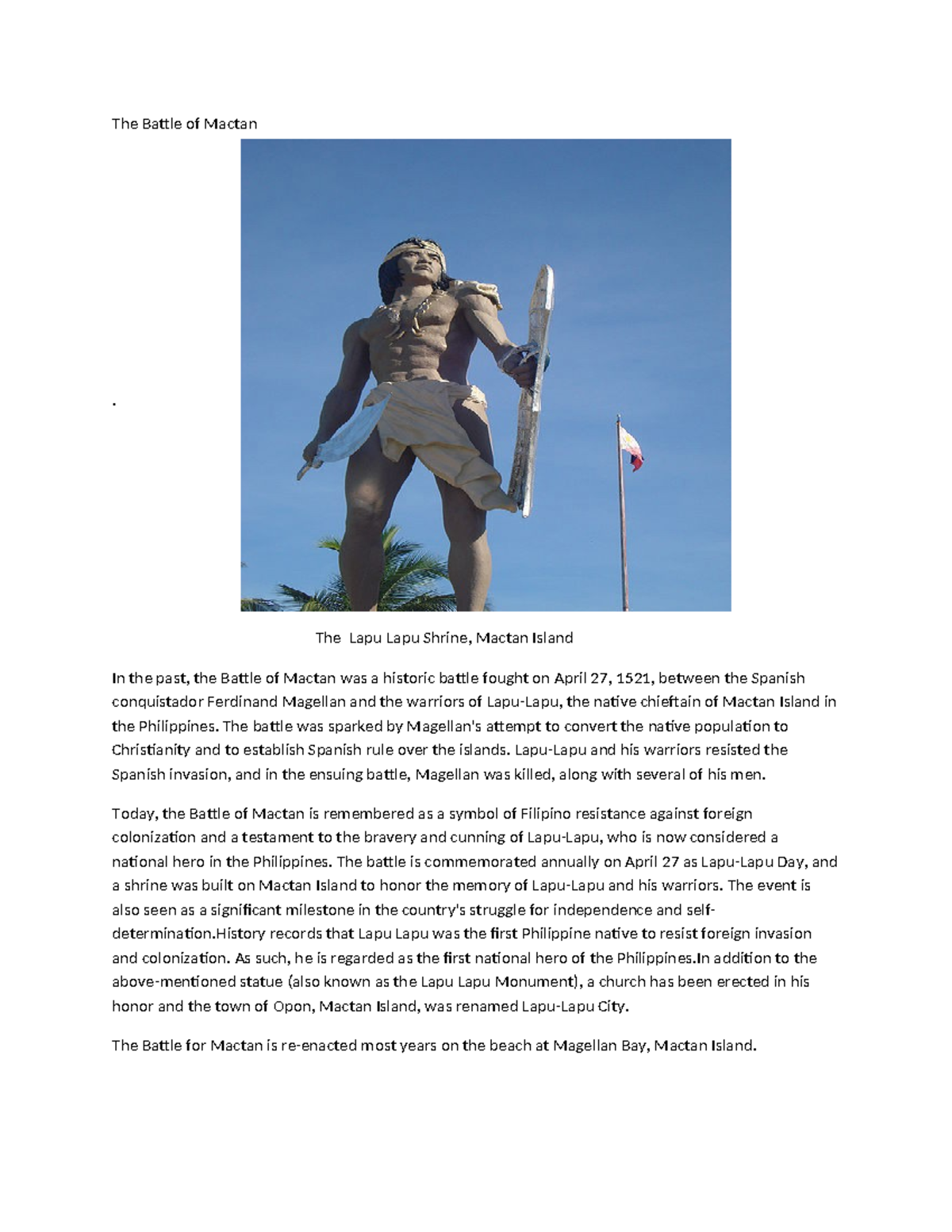 The Battle of M-WPS Office - The Battle of Mactan . The Lapu Lapu ...