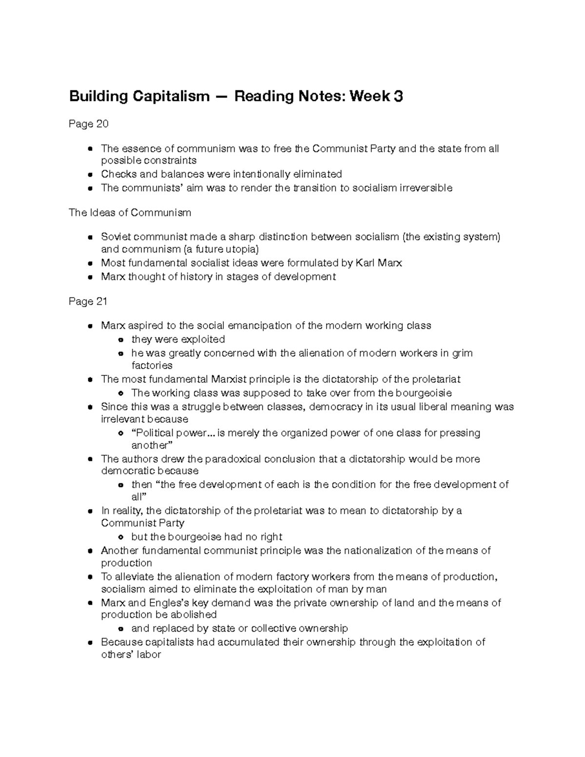 Pol Sci 156A - Building Capitalism - Reading Notes - Building ...
