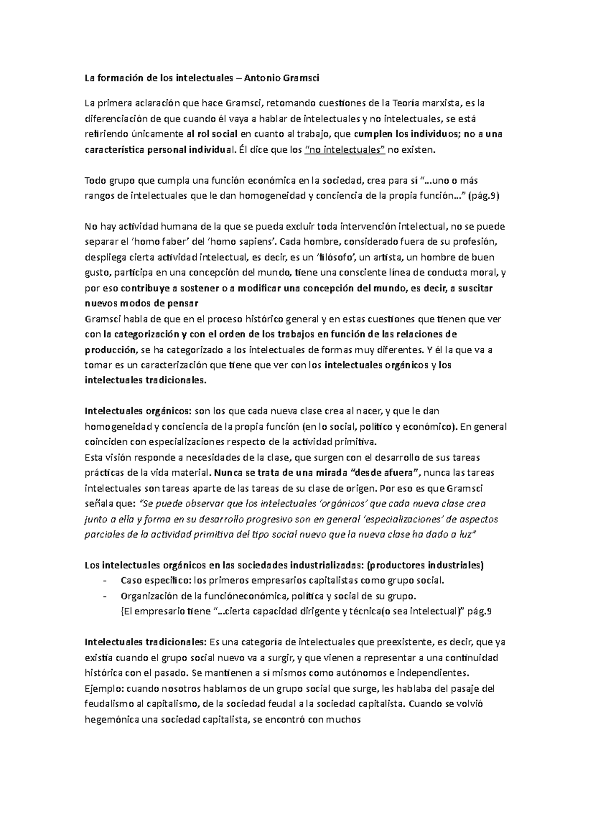 La formación de los intelectuales - Antonio Gramsci - La formación de ...