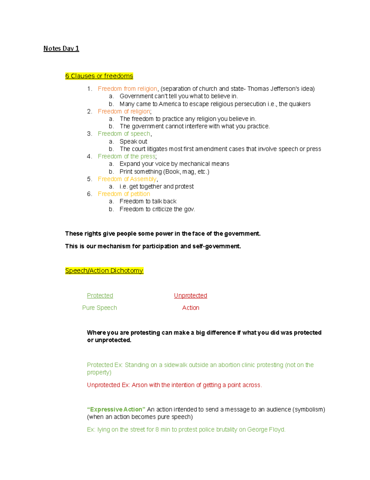 Media Law and Lit Day 1 - Detail notes for open note quiz - Notes Day 1 ...