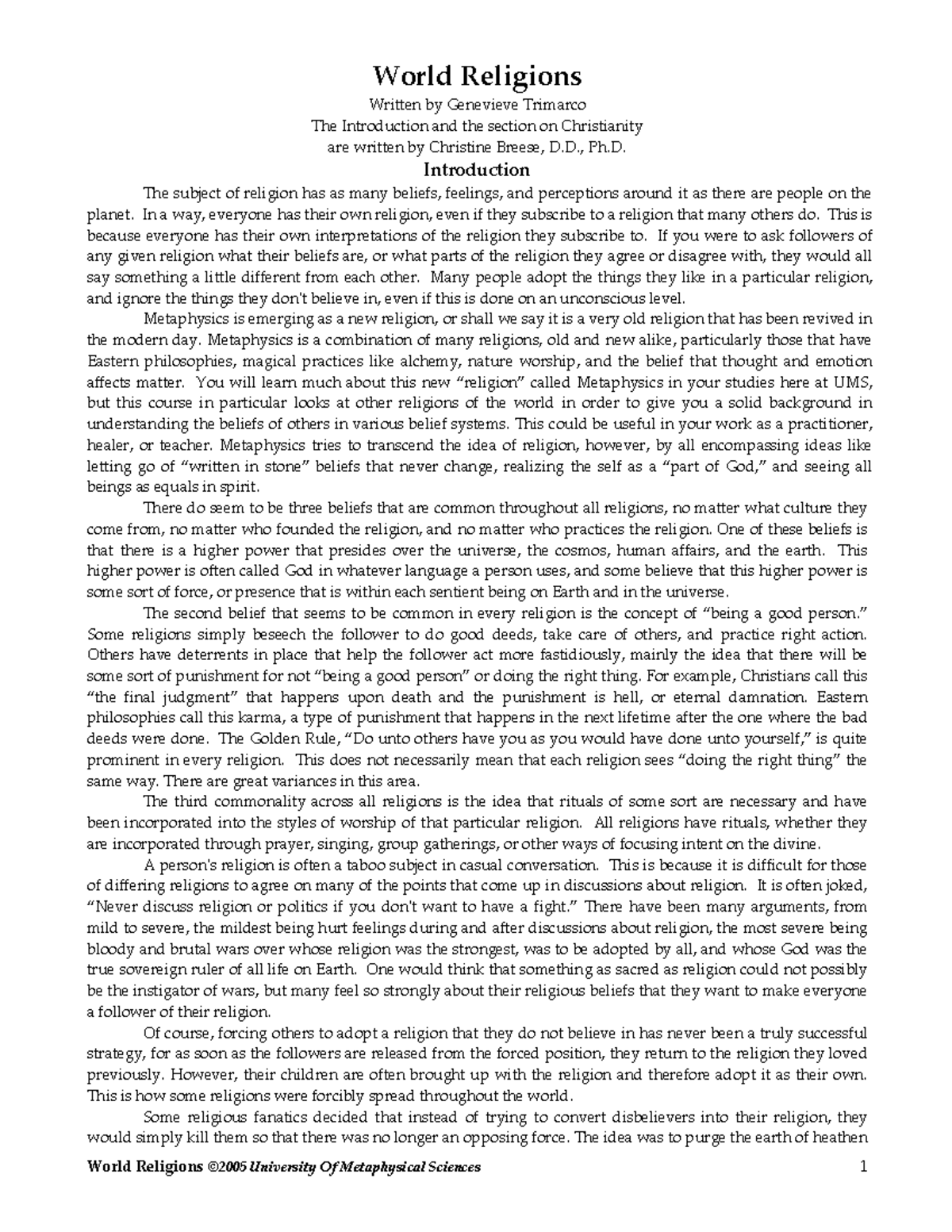 World Religions 2017 - World Religions Written by Genevieve Trimarco ...