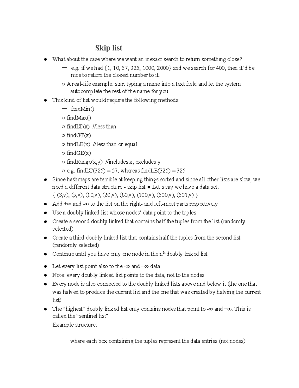 Skip list - Skip list - Skip list What about the case where we want an ...